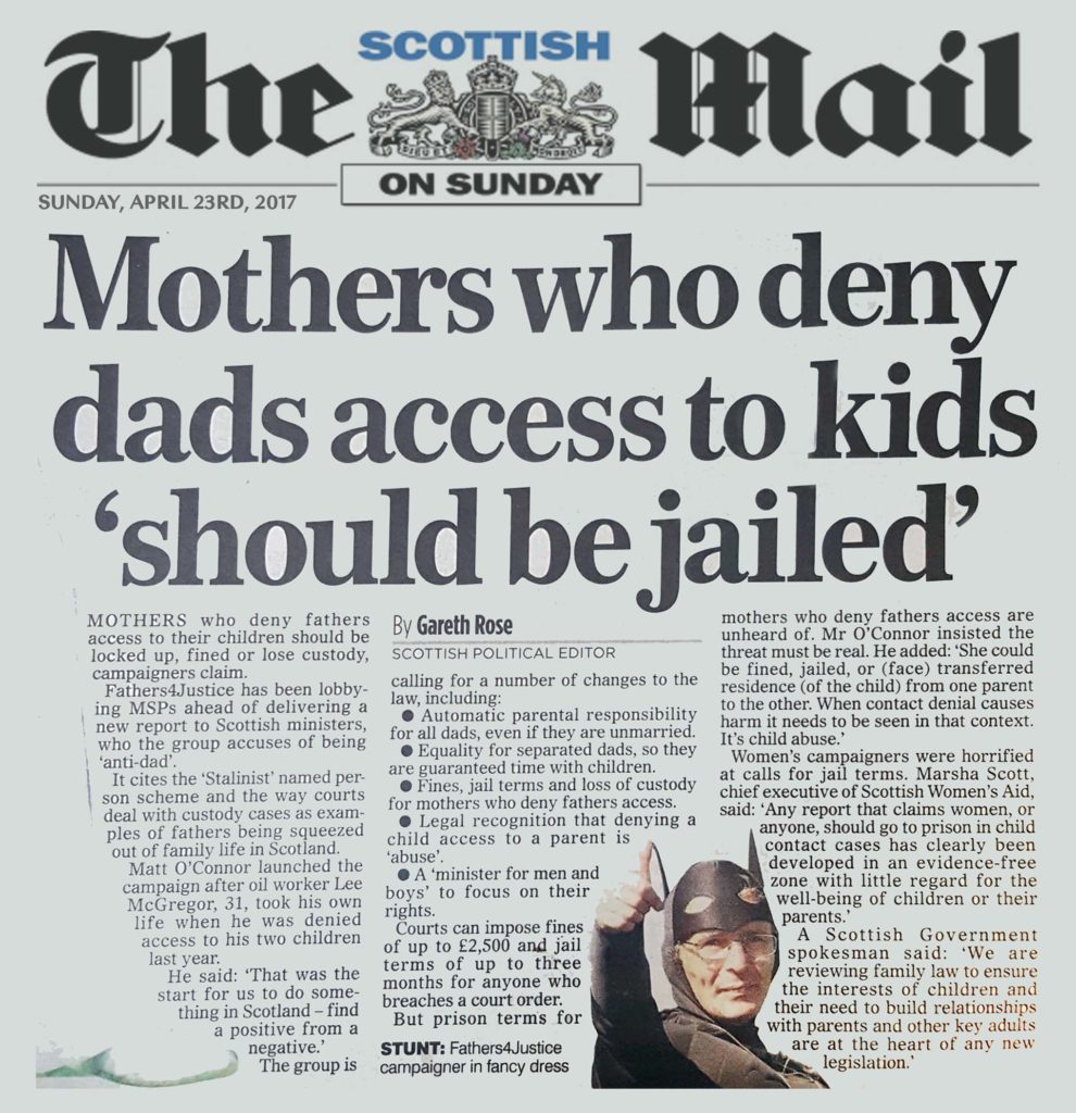 Scottish Daily Mail: Mothers who deny dads access to kids ‘should be ...