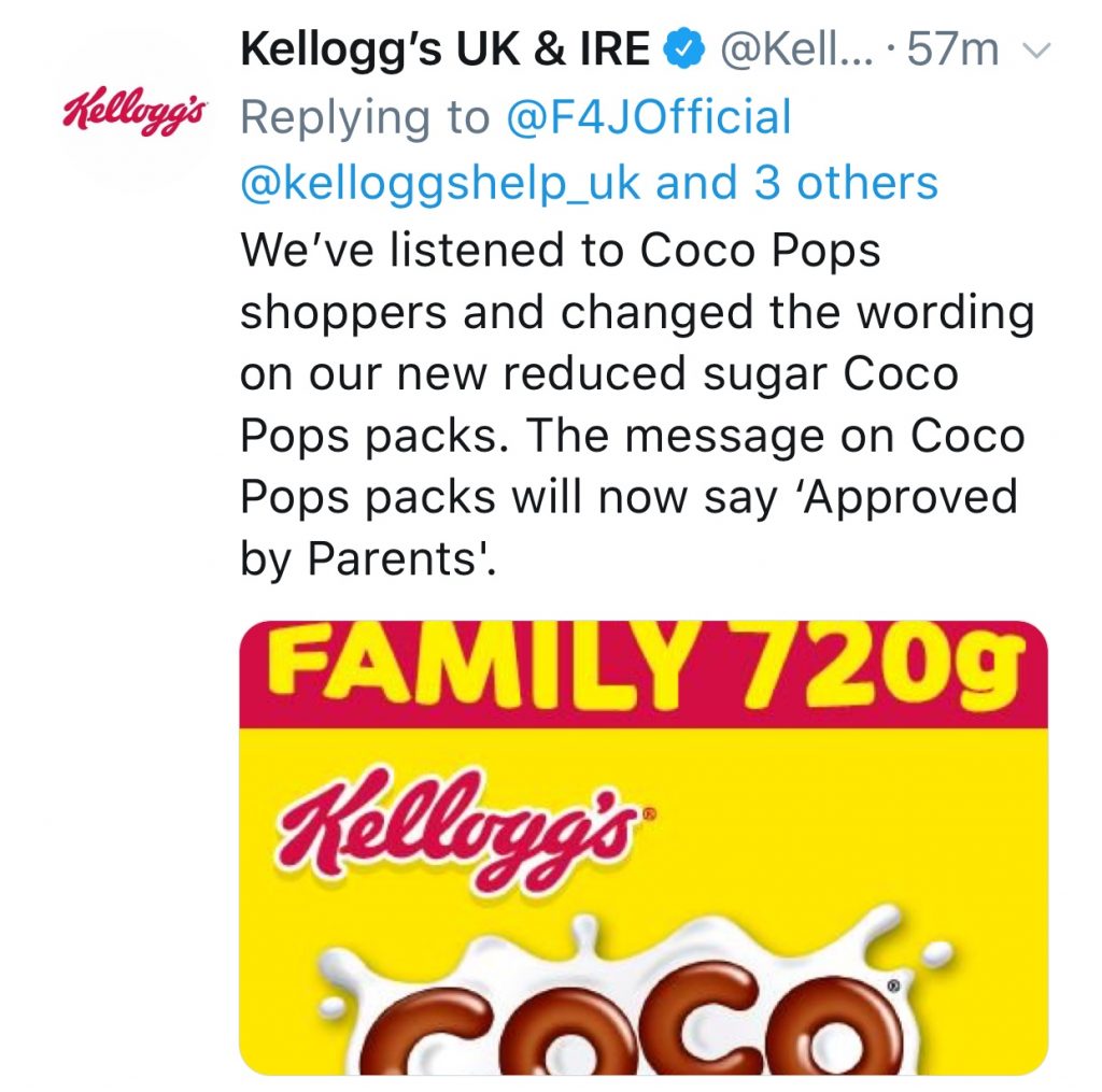 Kellogg’s to change Coco Pops slogan after Fathers4Justice supermarket ...